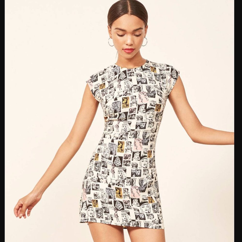 Reformation Lilah Comic Book Dress - Gem